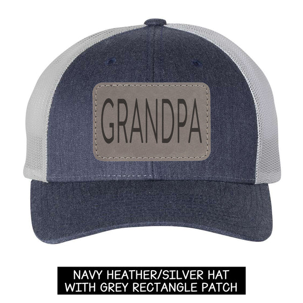 Father's Day Trucker Hat with Custom Leather Patch - Madi Kay Designs