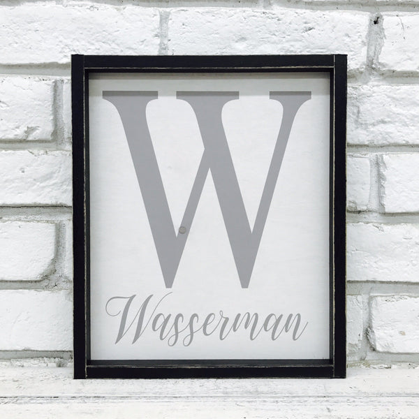 Personalized Family Last Name and Initial Sign - Wasserman Design ...
