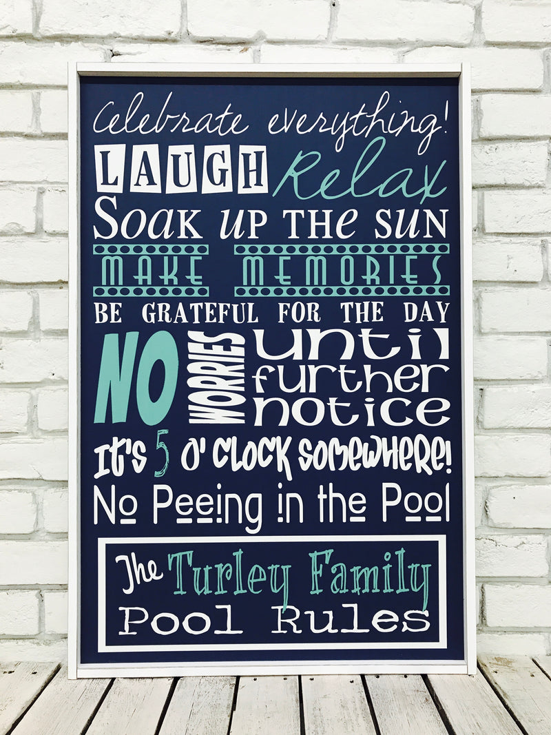 Personalized Pool Sign, Swimming Pool Rules Sign for Outdoor Living ...